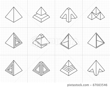 Triangle icon set - Stock Illustration [87083546] - PIXTA