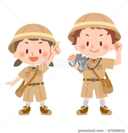 Children in exploration clothes - Stock Illustration [87089602] - PIXTA
