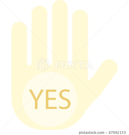 Yes on hand icon logo vector okay signal - Stock Illustration [87092153 ...