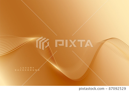 golden background with wavy lines pattern - Stock Illustration ...