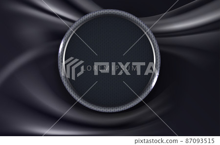 Round texture frame, wavy abstract pattern in grey - Stock Illustration ...