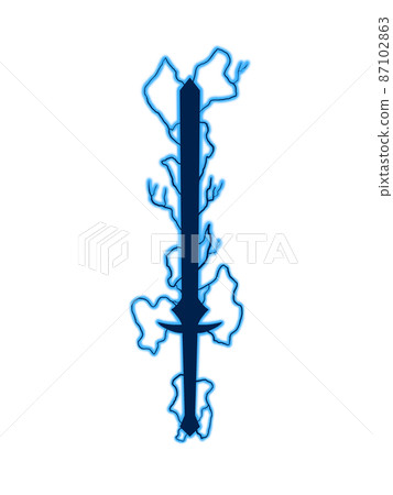 Dark thunder sword (blue) - Stock Illustration [87102863] - PIXTA