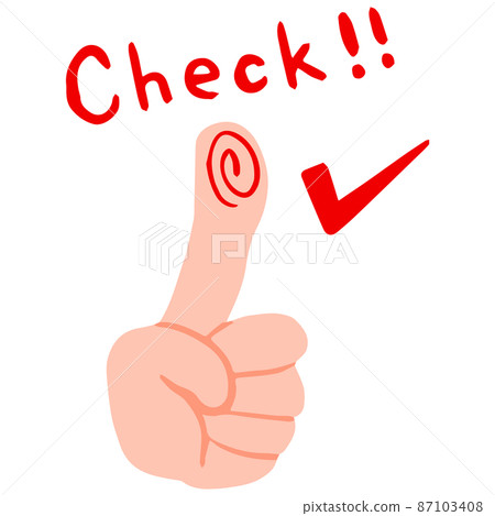 Check letter and hand pointing finger - Stock Illustration [87103408 ...