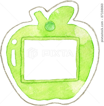 Illustration of an apple-shaped name tag... - Stock Illustration ...