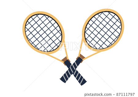 Crossing tennis racket illustration simple... - Stock Illustration ...
