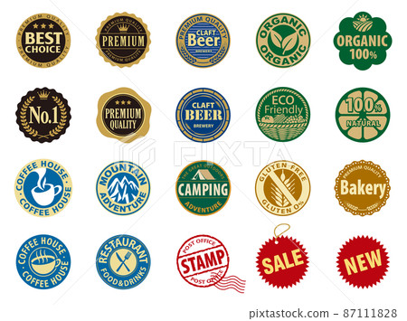 Emblem label illustration set - Stock Illustration [87111828] - PIXTA