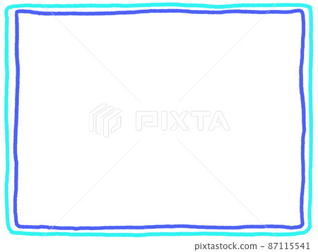 blue hand drawn border illustration - Stock Illustration [87115541] - PIXTA
