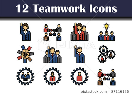 Teamwork Icon Set - Stock Illustration [87116126] - PIXTA