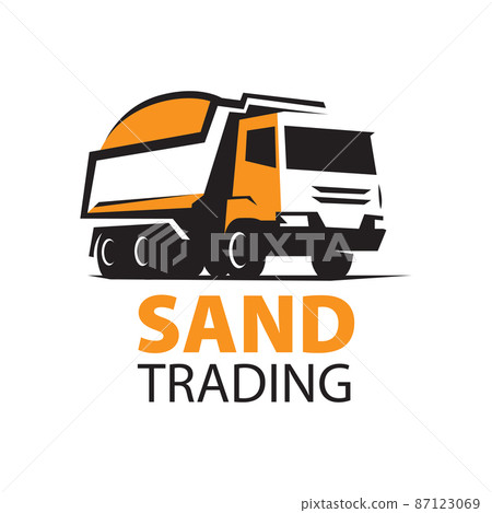 Vector logo of sand mining and trading - Stock Illustration [87123069 ...