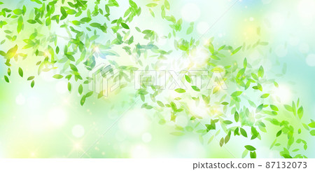 New green leaves Spring background - Stock Illustration [87132073] - PIXTA