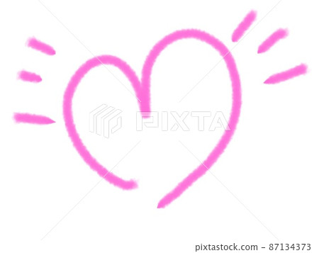 Handwritten heart pink - Stock Illustration [87134373] - PIXTA