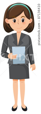 A secretary cartoon character on white background - Stock Illustration ...