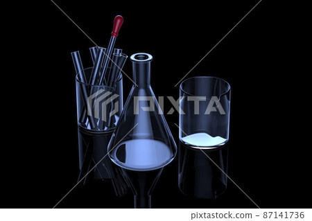 3DCG laboratory tool, black background - Stock Illustration [87141736 ...