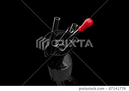 3DCG laboratory tool, black background - Stock Illustration [87141776 ...