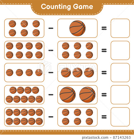Count and match, count the number of Basketball... - Stock Illustration ...