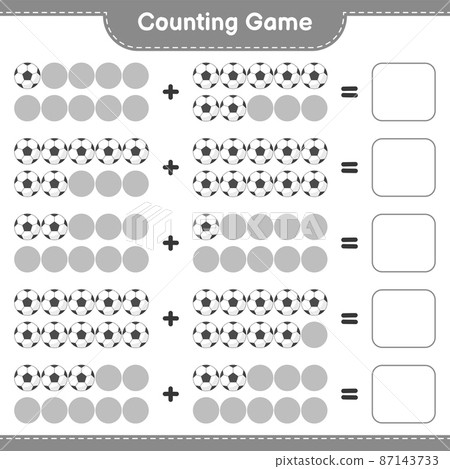 Count and match, count the number of Soccer... - Stock Illustration ...