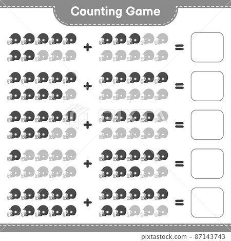 Count and match, count the number of Football... - Stock Illustration ...