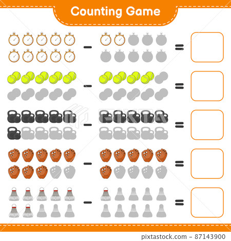 Count and match, count the number of Baseball... - Stock Illustration ...