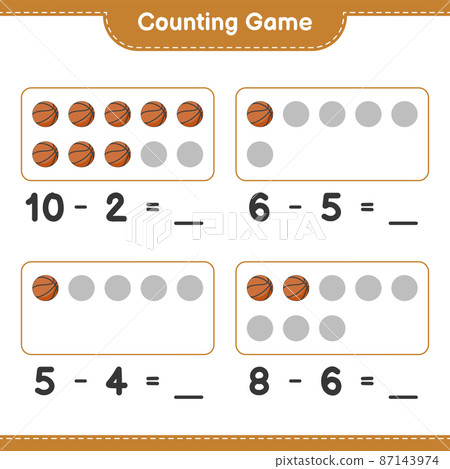 Count and match, count the number of Basketball... - Stock Illustration ...