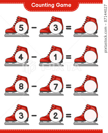 Count and match, count the number of Ice Skates... - Stock Illustration ...