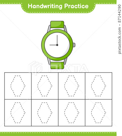 Handwriting practice. Tracing lines of Watches.... - Stock Illustration ...