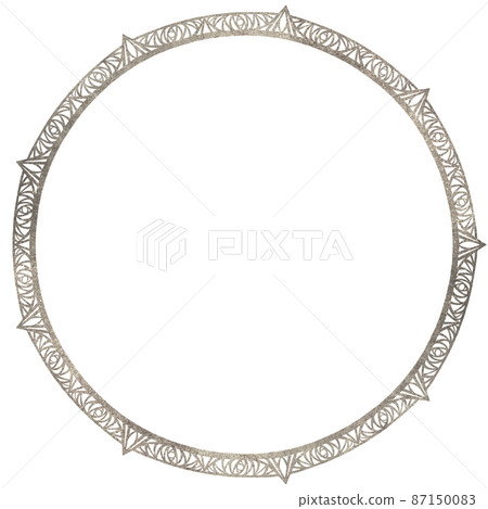 Silver classical circular frame - Stock Illustration [87150083] - PIXTA