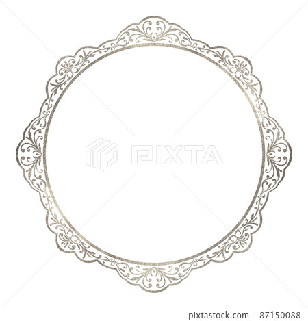 Silver classical circular frame - Stock Illustration [87150088] - PIXTA