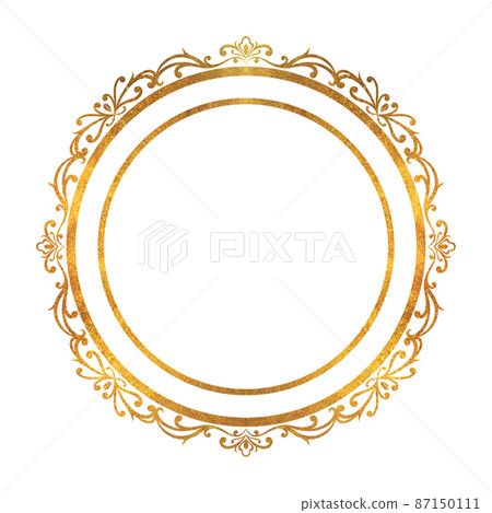 Gold classical circular frame - Stock Illustration [87150111] - PIXTA