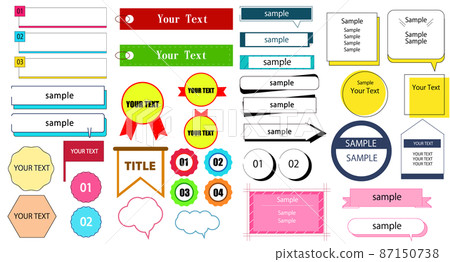 Simple heading design Material Various list set... - Stock Illustration ...
