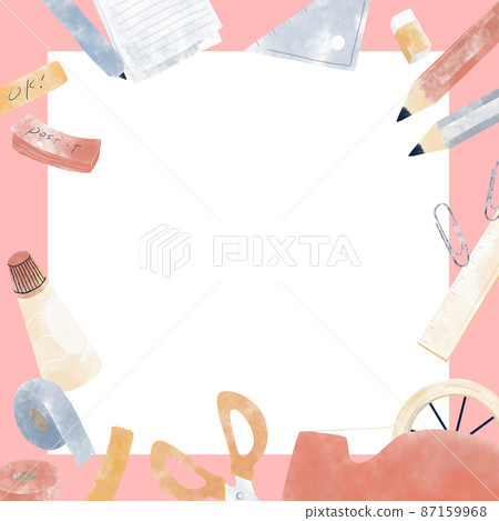 Square stationery layout background watercolor... - Stock Illustration ...