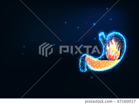 Futuristic acid reflux, pyrosis or heartburn... - Stock Illustration ...