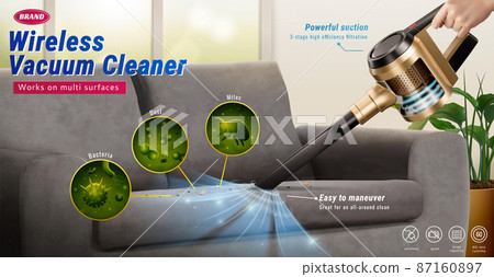 Wireless vacuum cleaner banner ad - Stock Illustration [87160897] - PIXTA