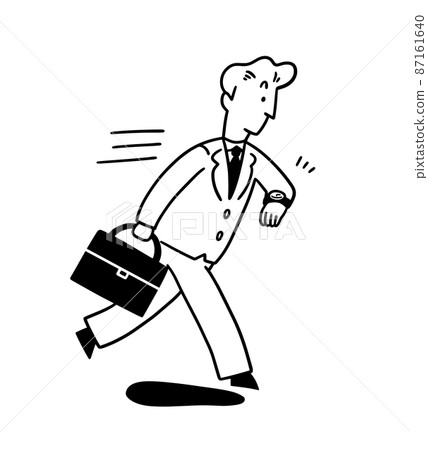 Rushing office worker - Stock Illustration [87161640] - PIXTA