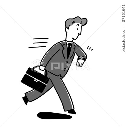 Rushing office worker - Stock Illustration [87161641] - PIXTA