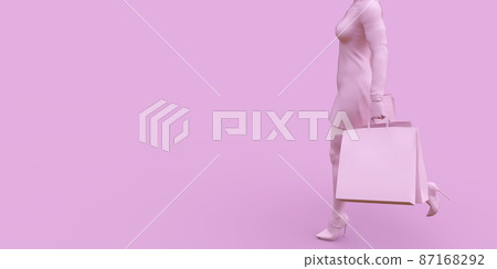 Shopper with shopping concept 3d illustration... - Stock Illustration ...
