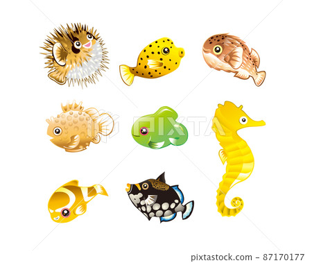 Sea fish (Cyclopteridae, Porcupinefish,... - Stock Illustration ...