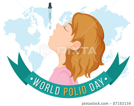 World Polio Day banner with a boy receiving... - Stock Illustration ...