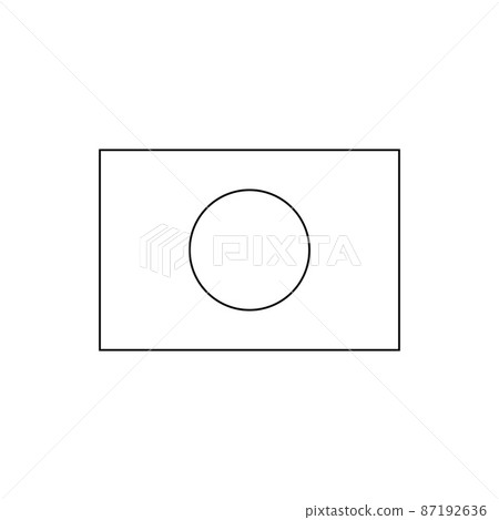 Black outline flag of Japan.Thin line icon - Stock Illustration ...