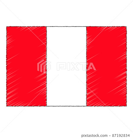 Hand drawn sketch flag of Peru. doodle style icon - Stock Illustration ...