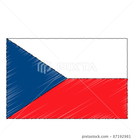 Hand drawn sketch flag of Czech Republic.... - Stock Illustration ...