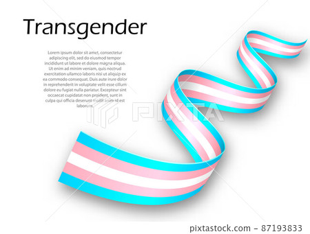 Waving ribbon or banner with Transgender pride... - Stock Illustration ...