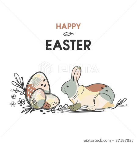 Happy Easter creative greeting card with... - Stock Illustration ...
