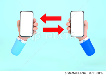 Cartoon data sharing and transfer concept... - Stock Illustration ...
