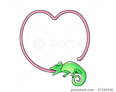 Chameleon frame_heart_leftward - Stock Illustration [87198546] - PIXTA