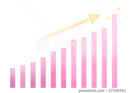 Rising pink bar graph beauty ingredient happiness - Stock Illustration ...