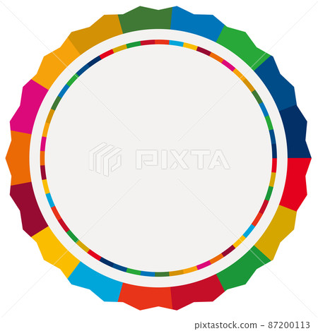 Round title frame using 17 colors of SDGs 10 - Stock Illustration ...