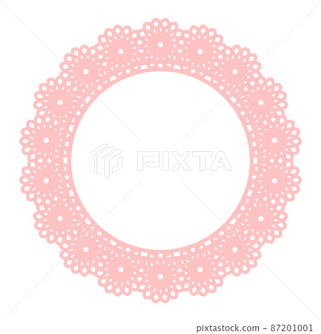 Pink round lace paper vector illustration material - Stock Illustration ...