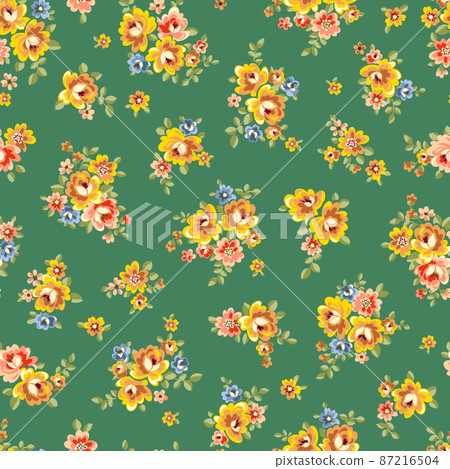 Seamlessly continuous floral pattern, - Stock Illustration [87216504 ...