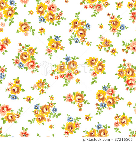Seamlessly continuous floral pattern, - Stock Illustration [87216505 ...