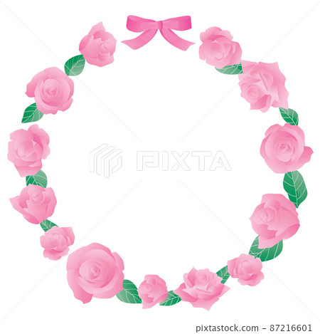 Pink rose frame illustration - Stock Illustration [87216601] - PIXTA
